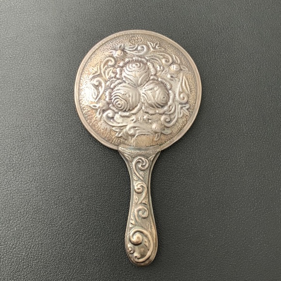 Bath | Vintage Repousse Silver Hand Mirror | Poshmark